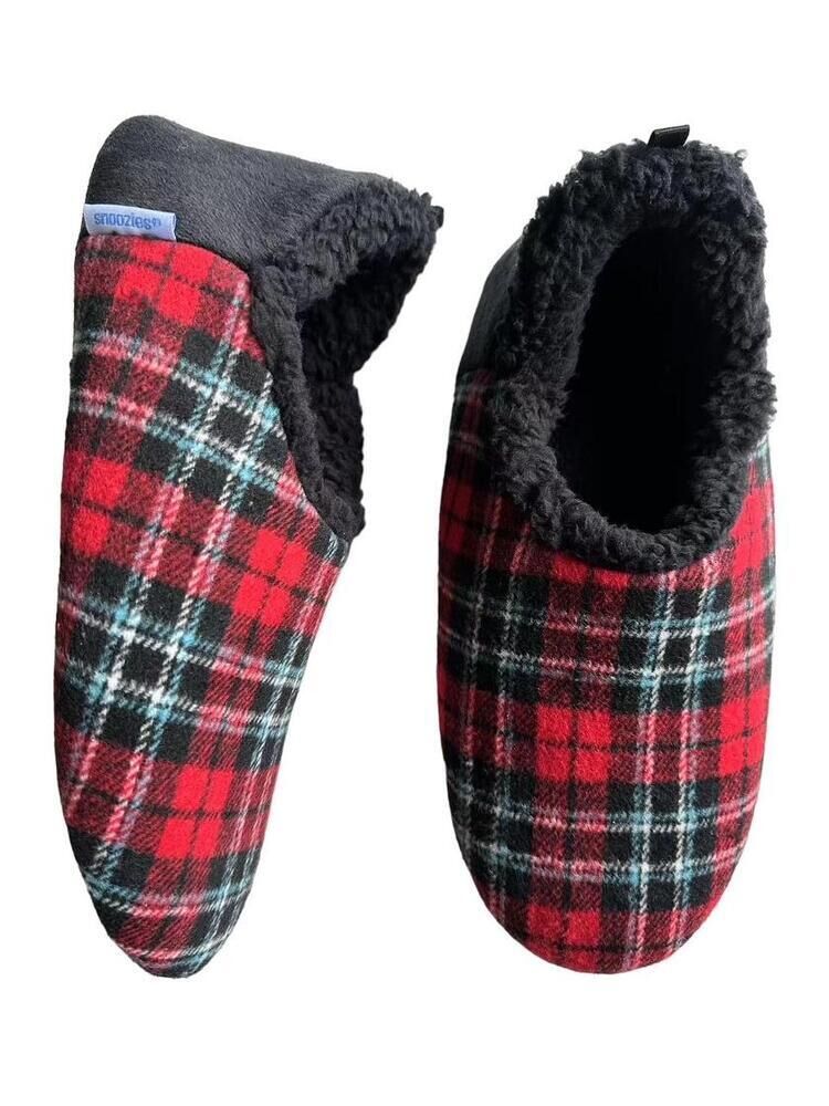 Slumbies Mens Flannel Plaids Red Flannel Cut Back